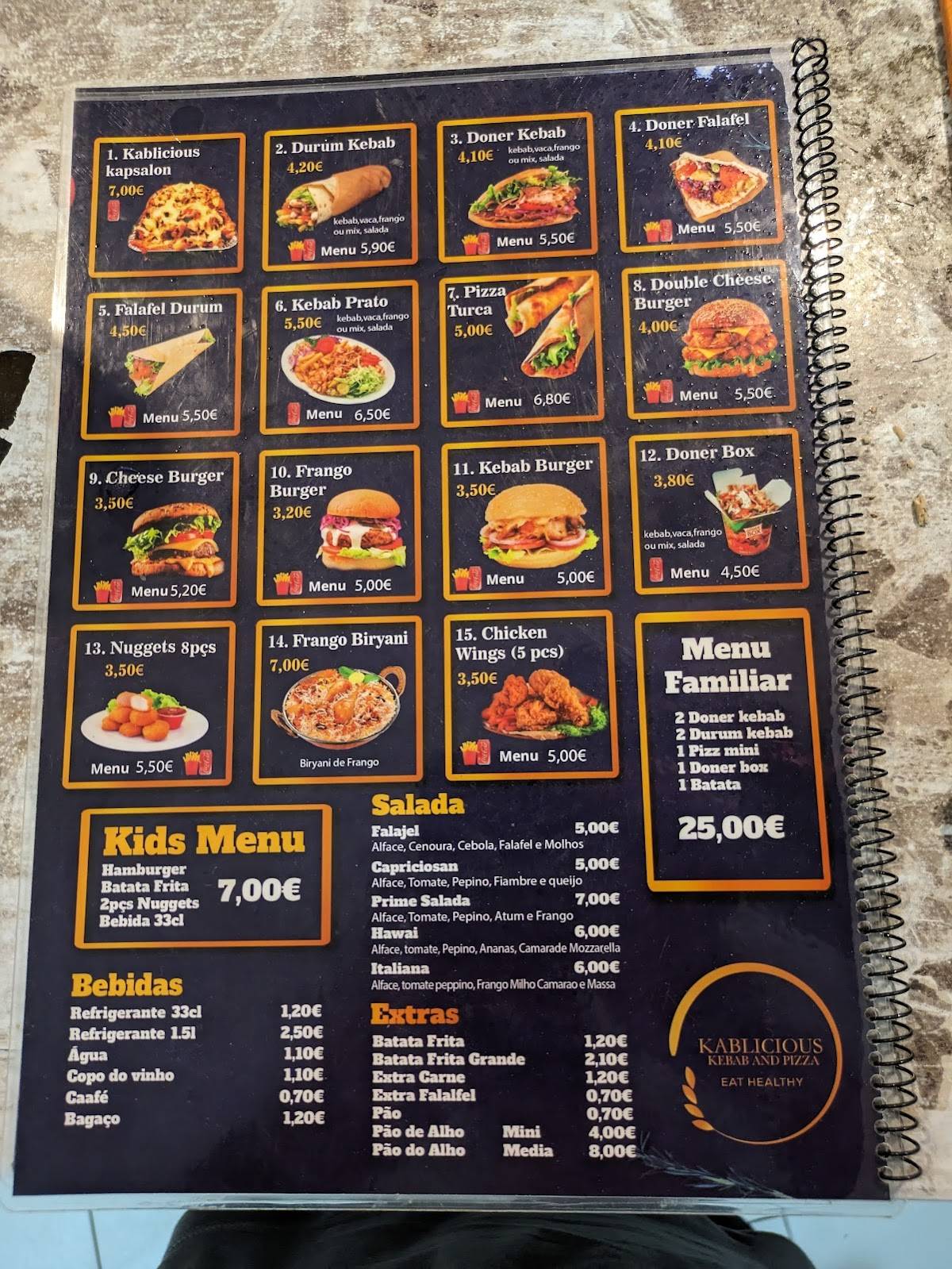 Menu em Prime Kebab & Pizza restaurante, Oliveira de Azeméis
