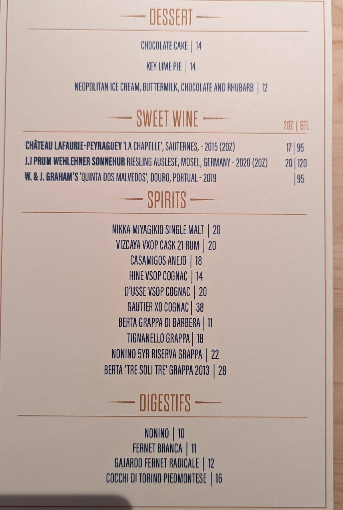 Carta del restaurante Prime Seafood Palace, Toronto, 944 Queen St W