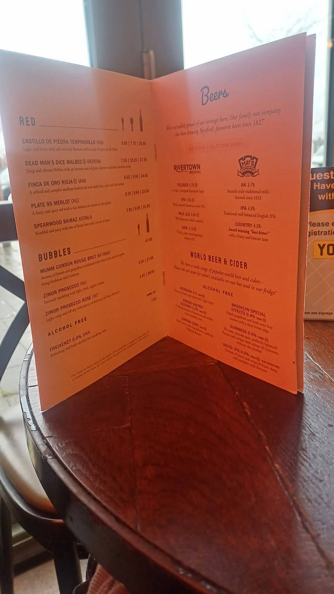 Menu at The Princess Charlotte pub & bar, Colchester, London Rd