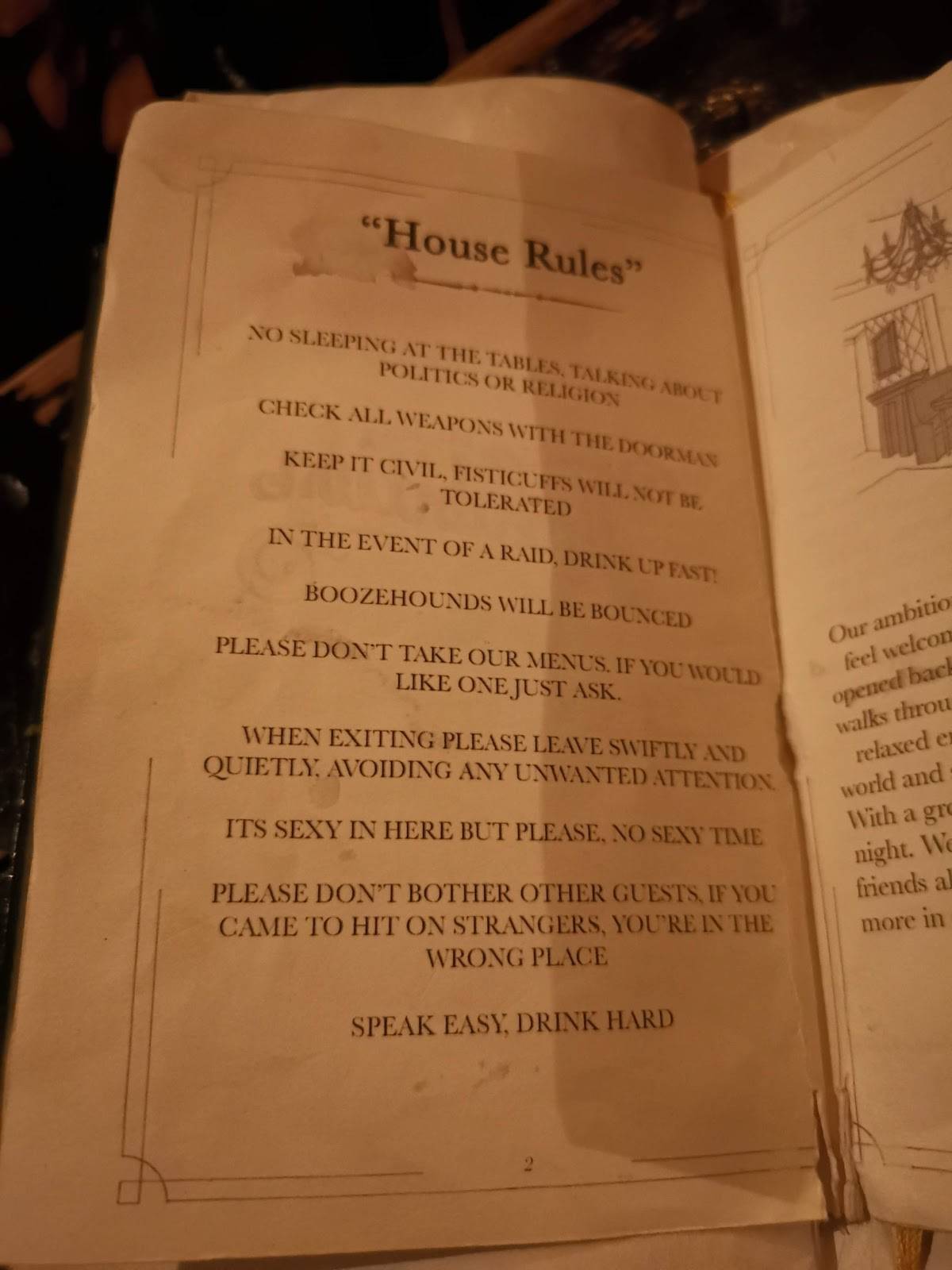 Menu at Prohibition pub & bar, Chester