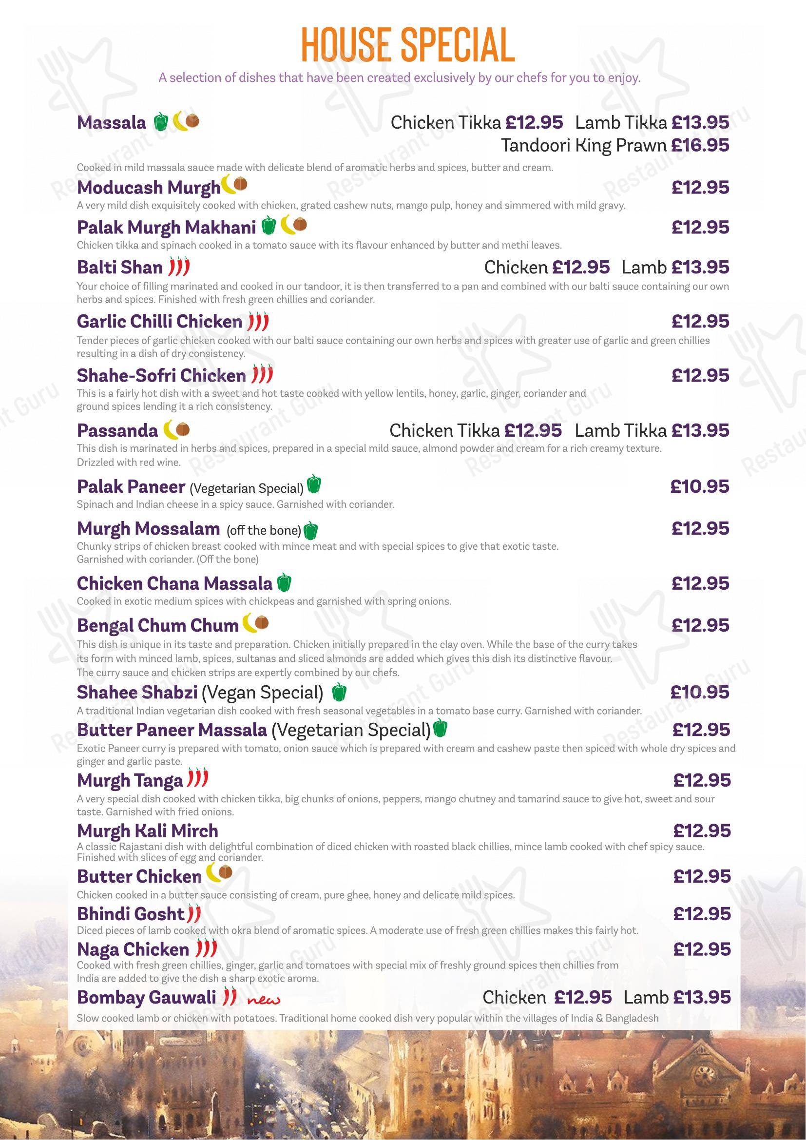 Menu at Bombay 8 Indian Restaurant, Warrington