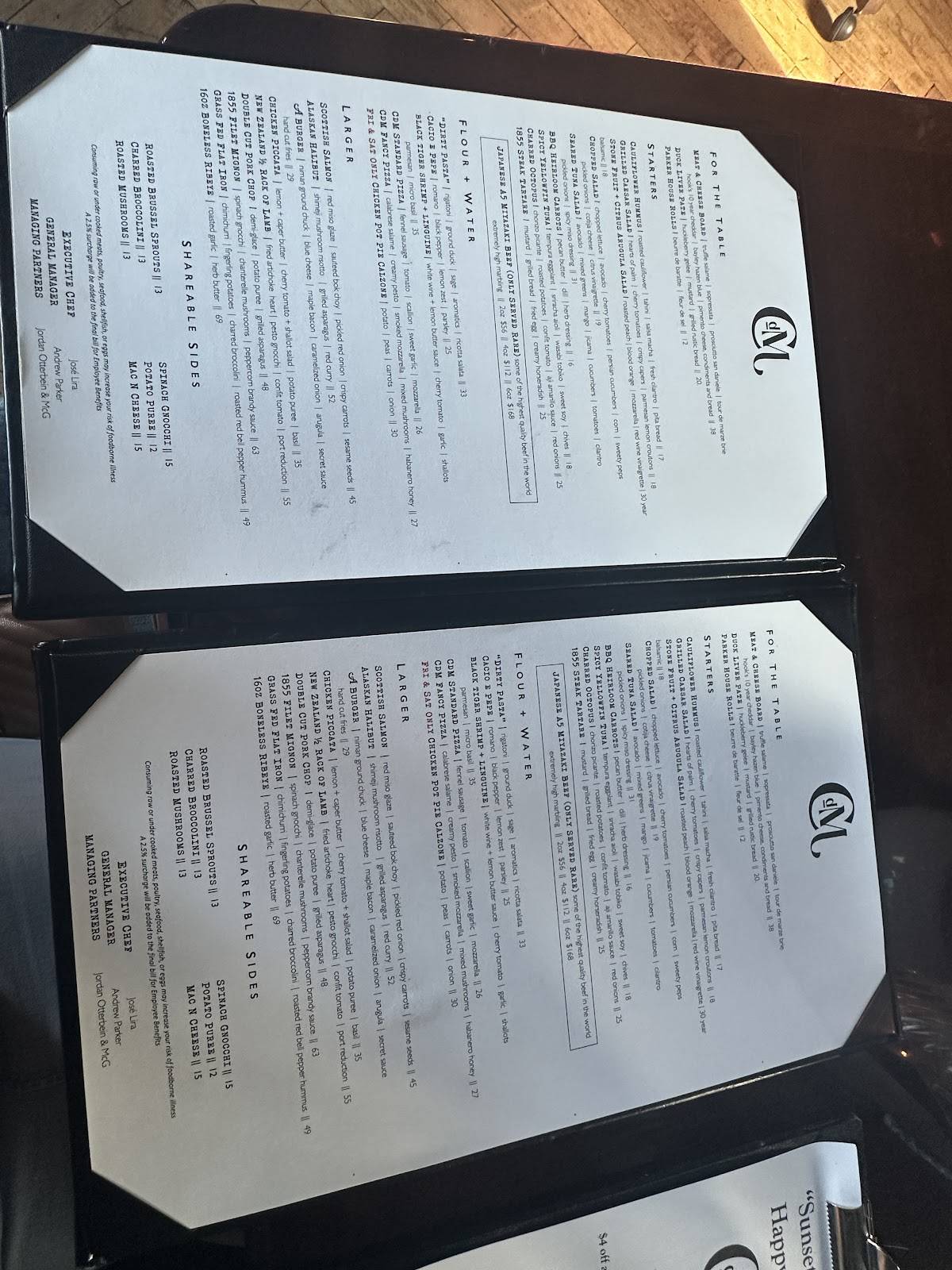 Menu at CdM Restaurant, Newport Beach, East Coast Hwy