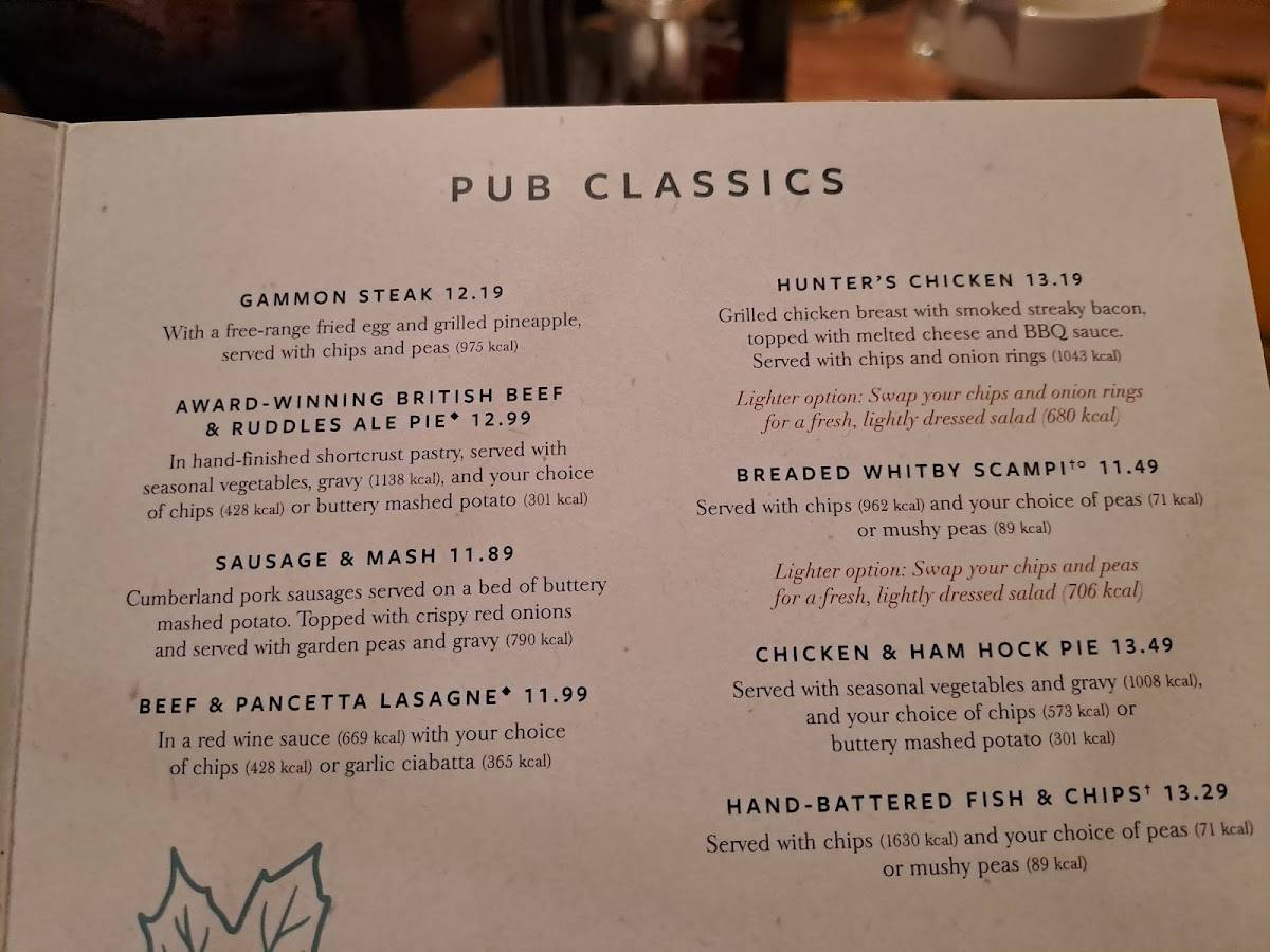Menu at Dartbridge Inn Buckfastleigh pub & bar, Buckfastleigh
