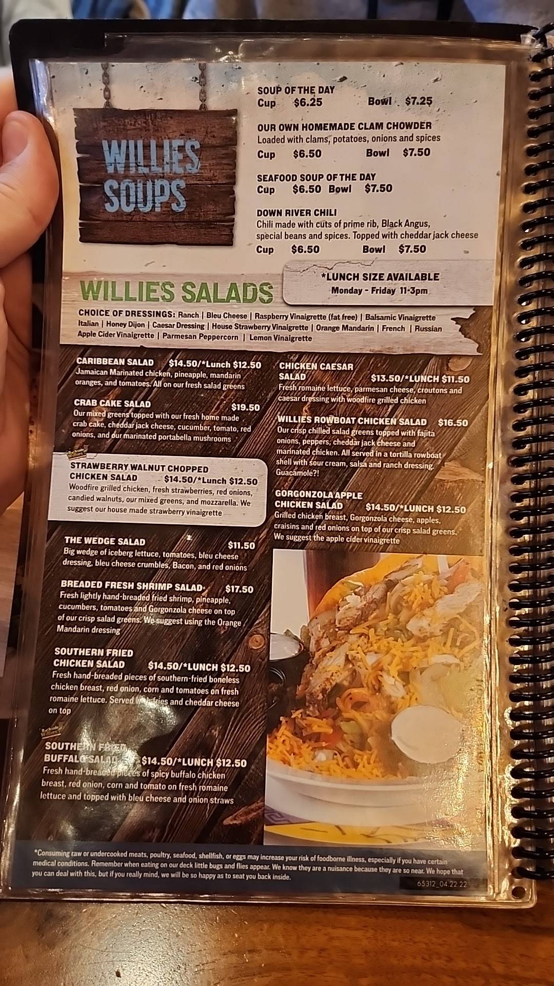 Menu at Dockside Willies pub & bar, Wormleysburg