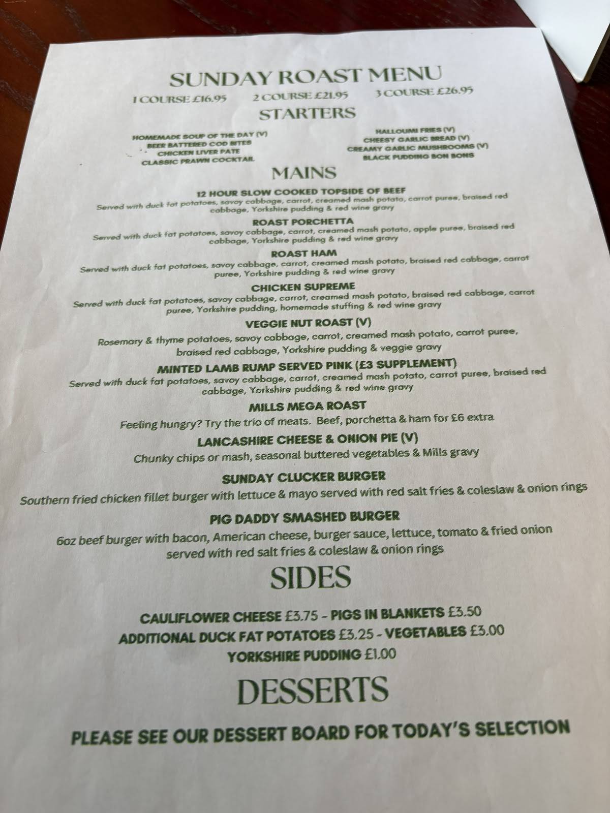 Menu at Euxton Mills pub & bar, Chorley, Wigan Rd