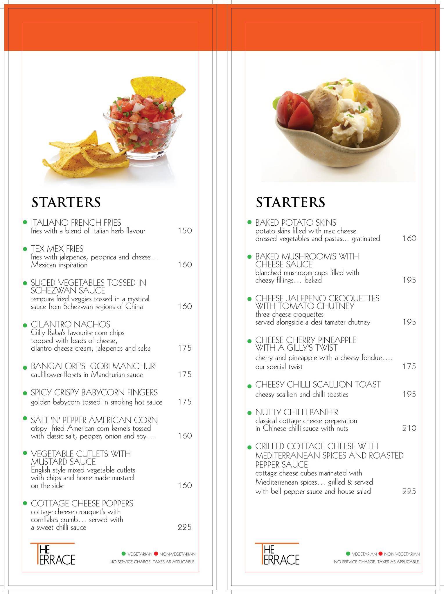 Menu at The Terrace at Gilly's Redefined, Bengaluru