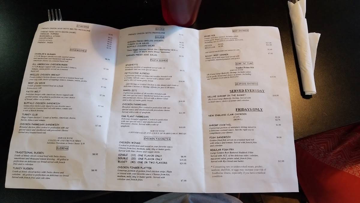 Menu at Good Time Charlie's Bar and Grill, Englewood