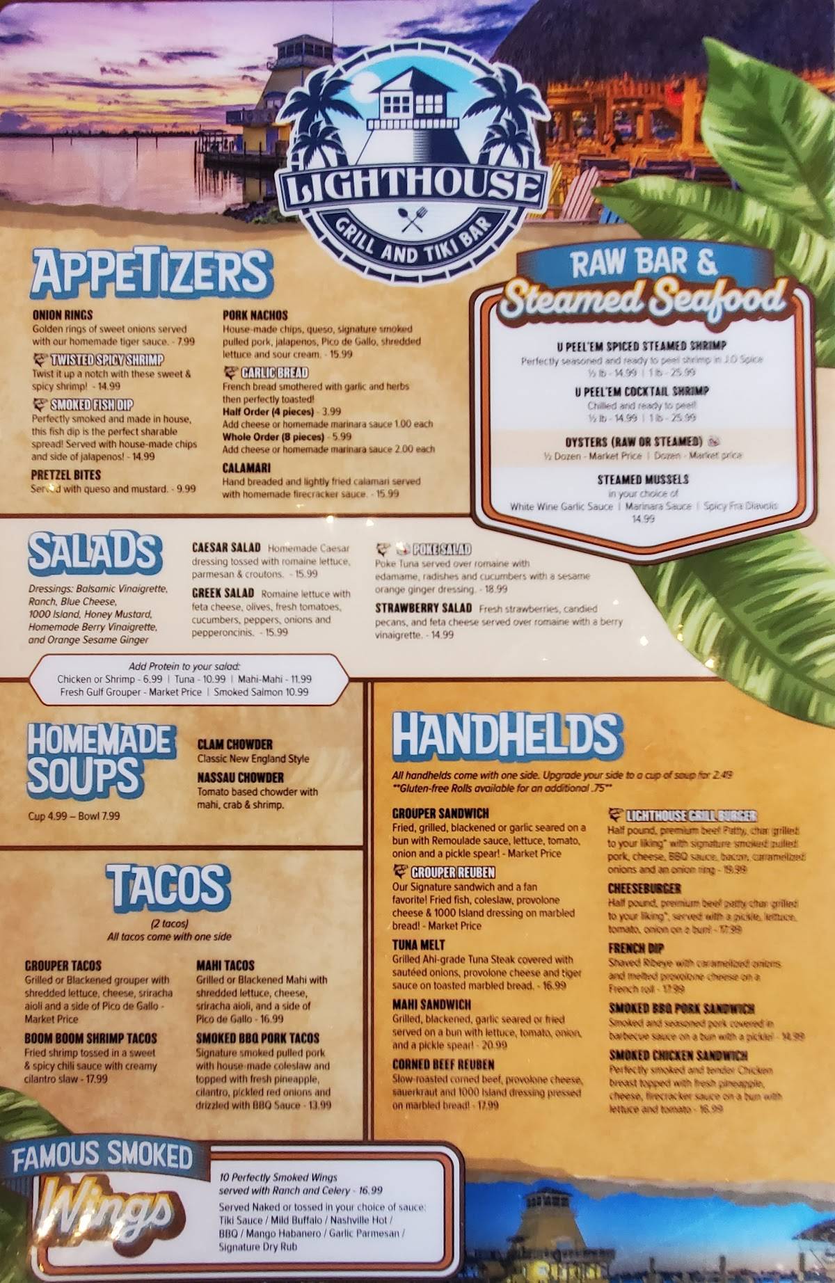 Menu at Lighthouse Grill and Tiki Bar, Englewood