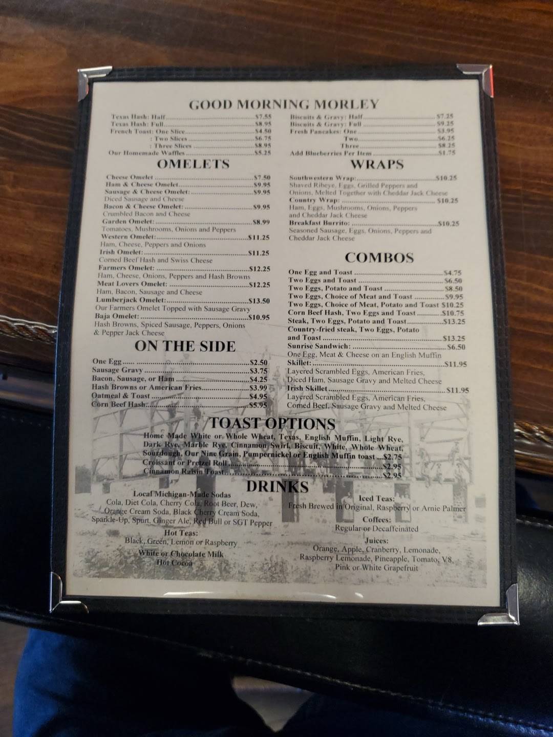 Menu at MOE-Z-INN pub & bar, Morley