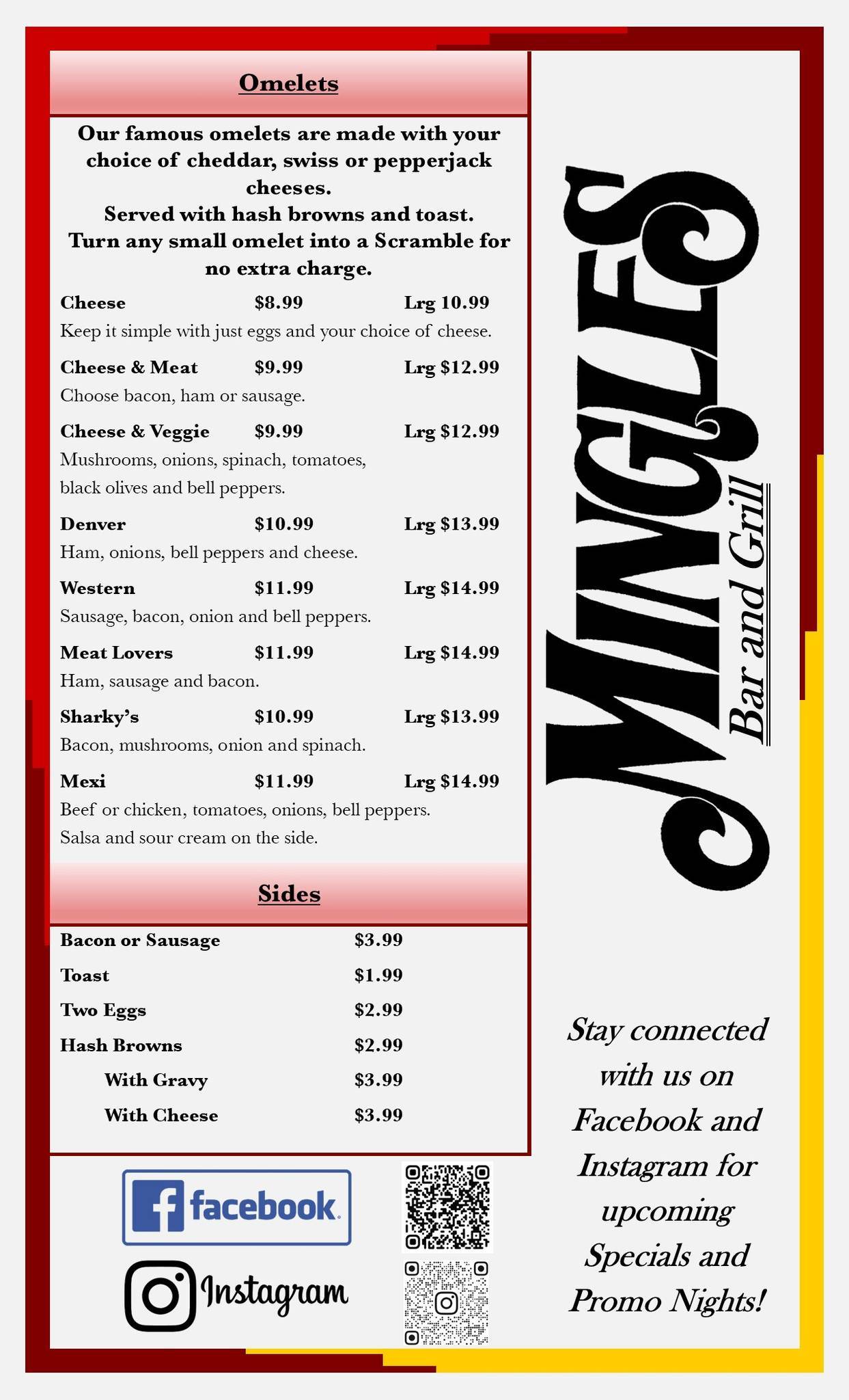 Menu at Mingles Bar & Grill, Moscow