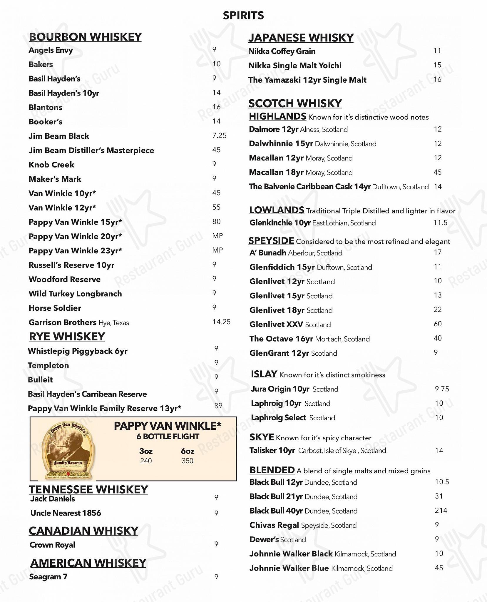 Menu at Nora's Italian Cuisine pub & bar, Las Vegas, 5780 W Flamingo Rd
