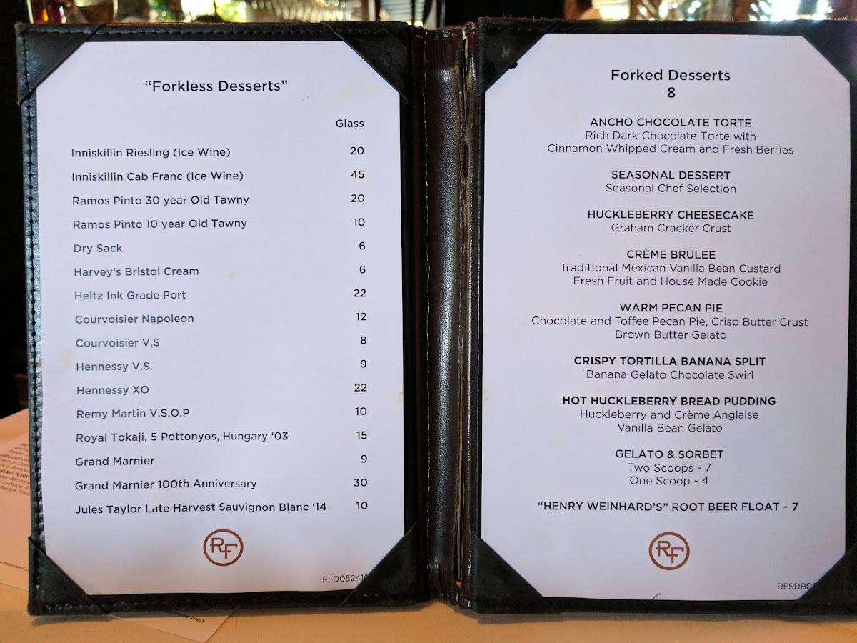 Menu at Roaring Fork pub & bar, Scottsdale