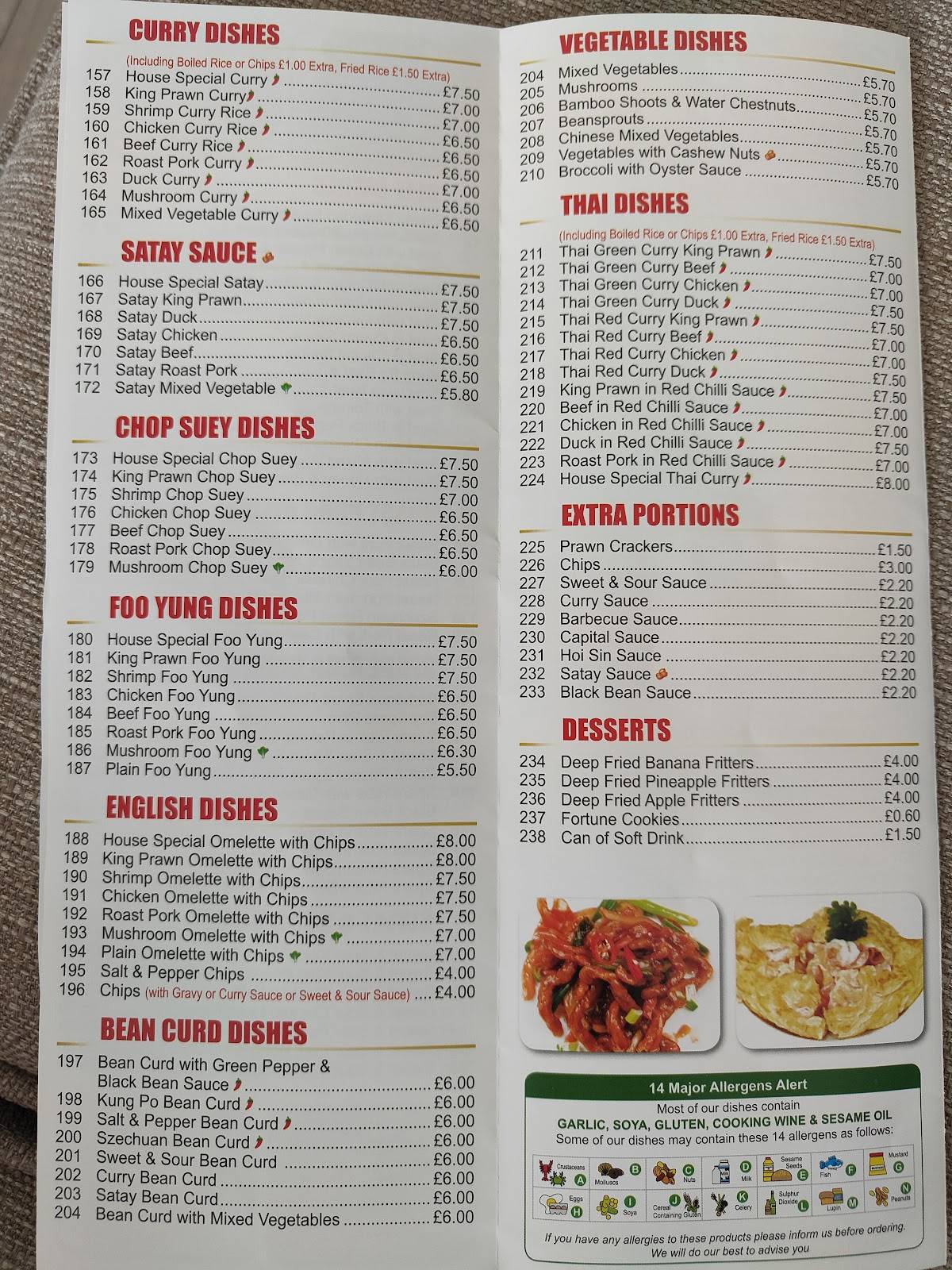 Menu at Sky Chinese Takeaway pub & bar, Burnham-on-Sea