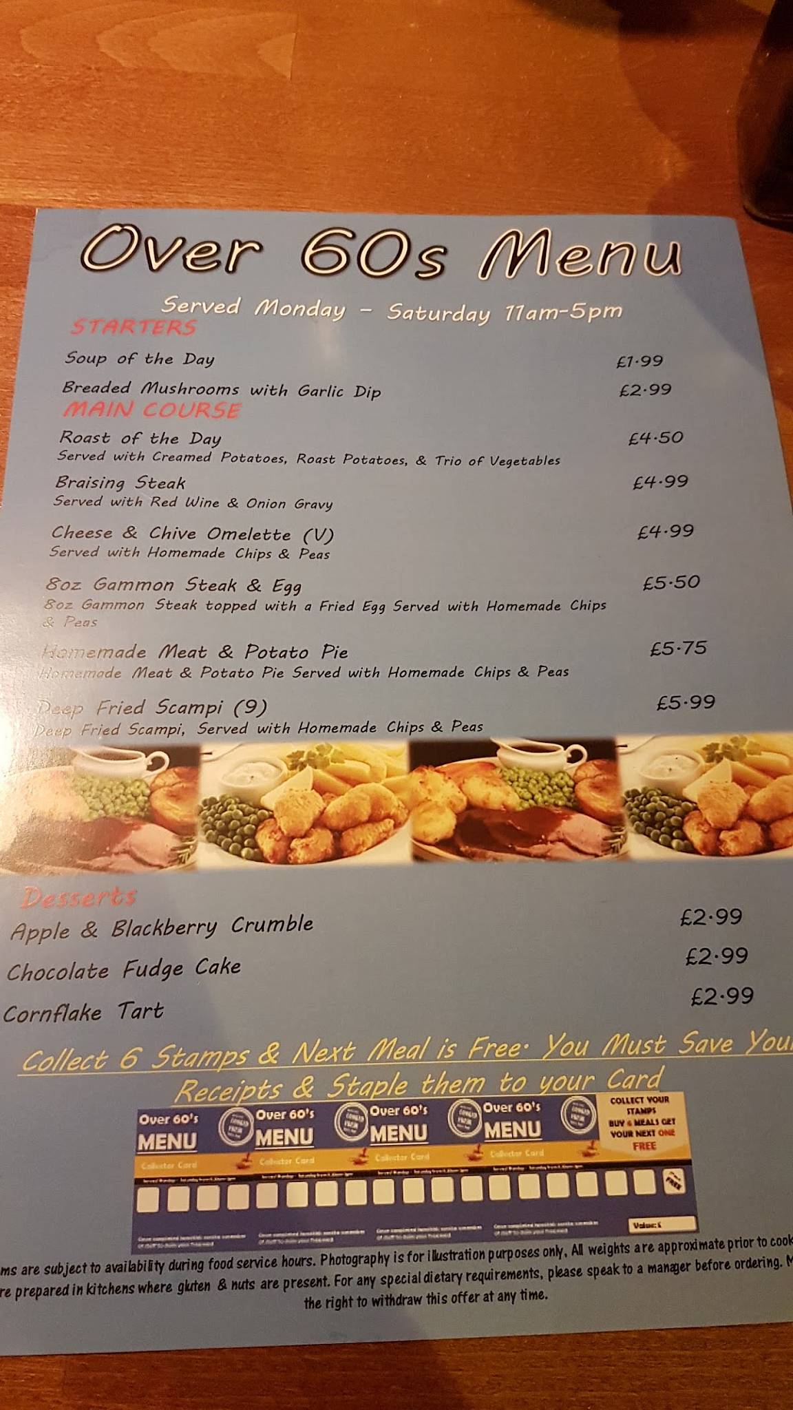 Menu at Sprinters Premier Steakhouse, Nottingham