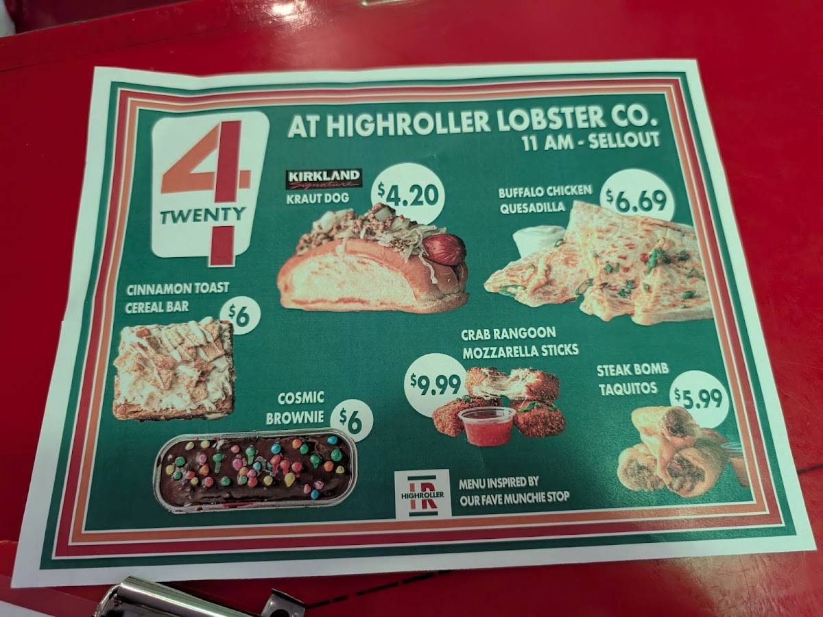 Menu at The Highroller Lobster Co. pub & bar, Portland
