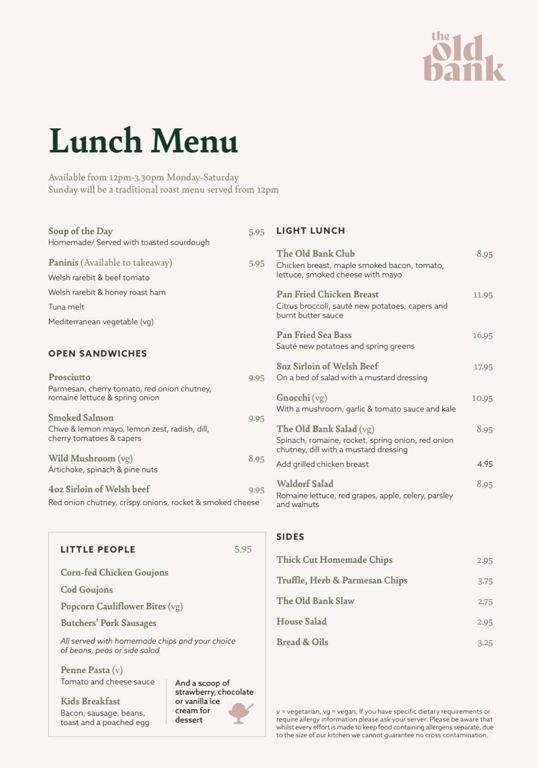 Menu at KIN+ILK The Old Bank Dinas restaurant, Dinas Powys