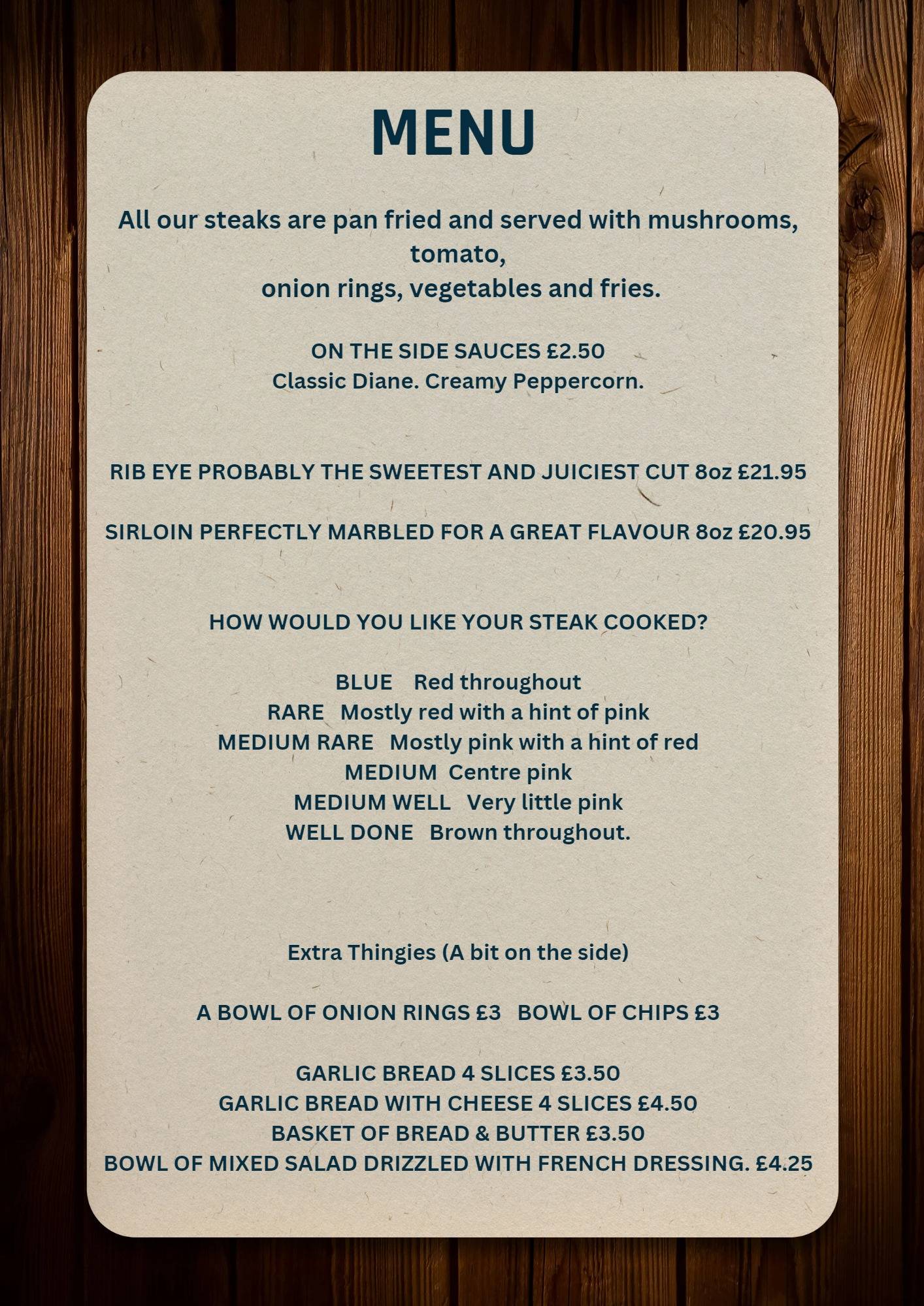 Menu at The Old Rectory Inn pub & bar, Callander