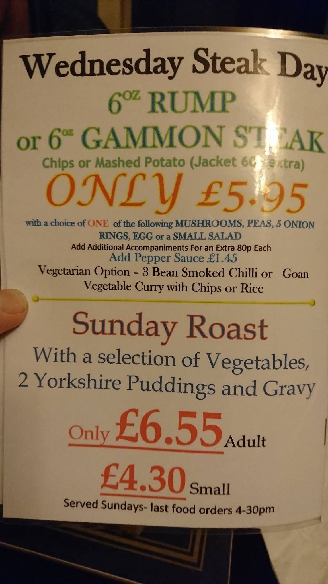 Menu at The Three Pigeons pub & bar, Witney