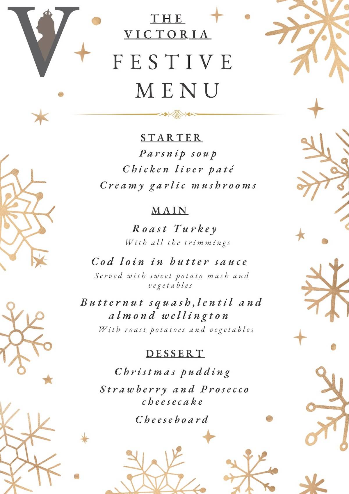Menu at The Victoria Pub, Restaurant & Guest House, Hornsea, Hornsea