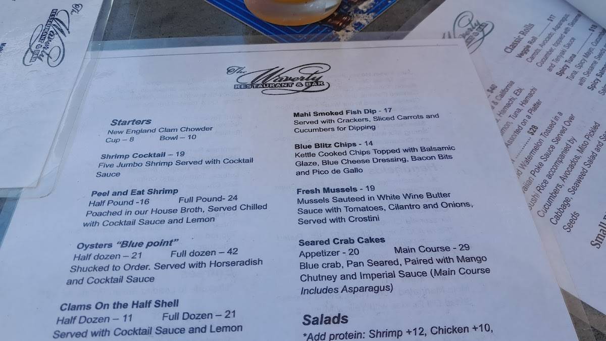 Menu at The Waverly Restaurant & Bar, Englewood