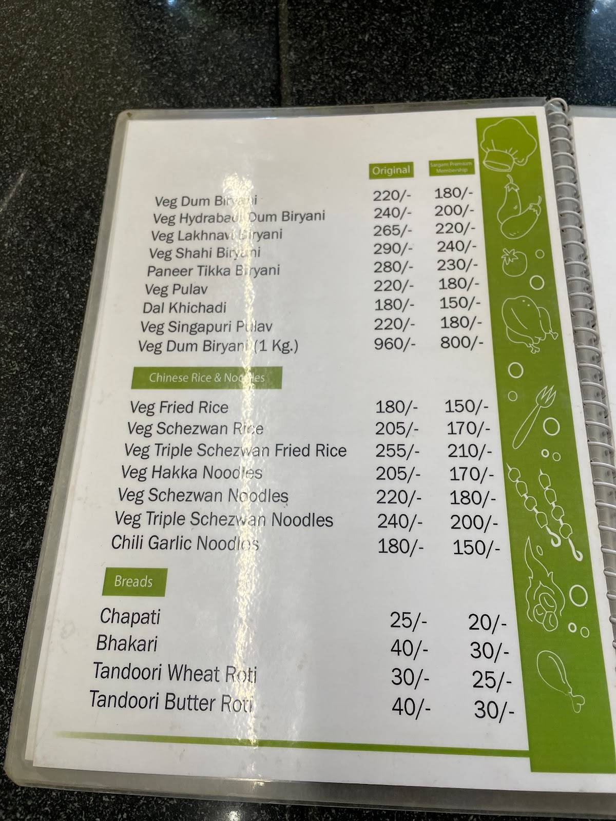 Menu at Sargam Family Restaurant, Pune