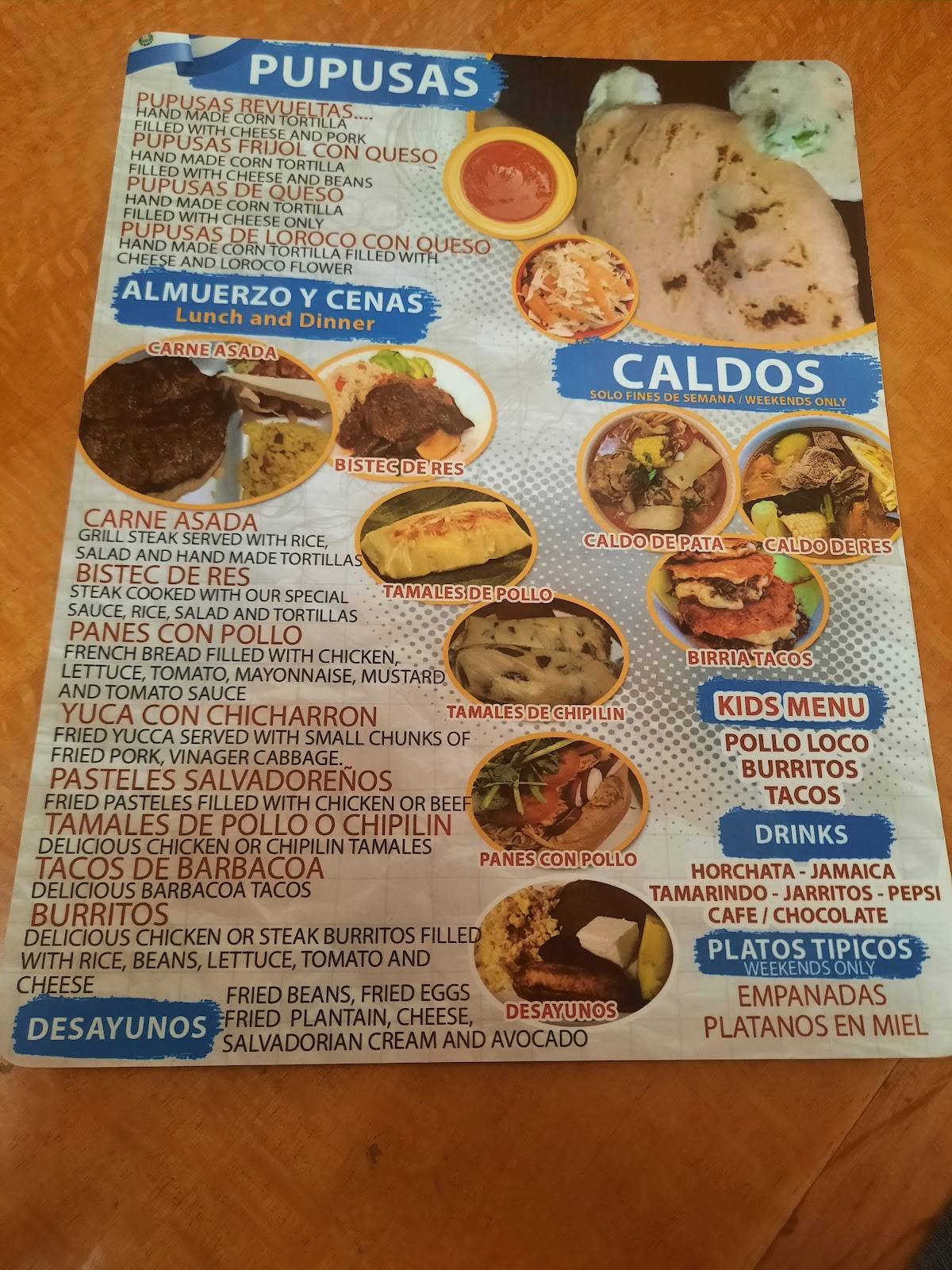 Menu at Pupuseria salvadoreña El buen pastor restaurant, Owensboro