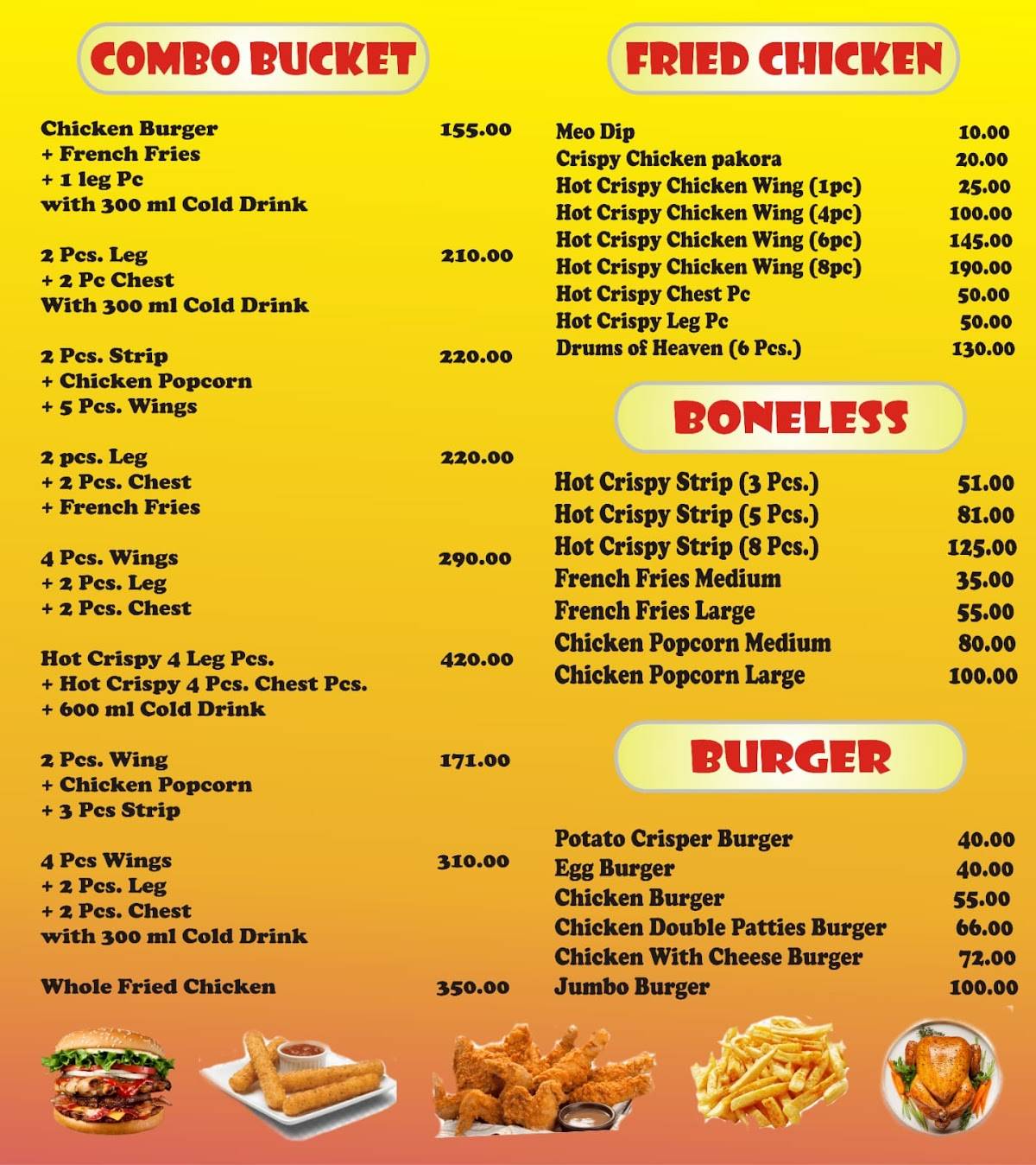 Menu at QFC - Quality Fried Chicken, Kolkata, RA 185 Shanti nagar