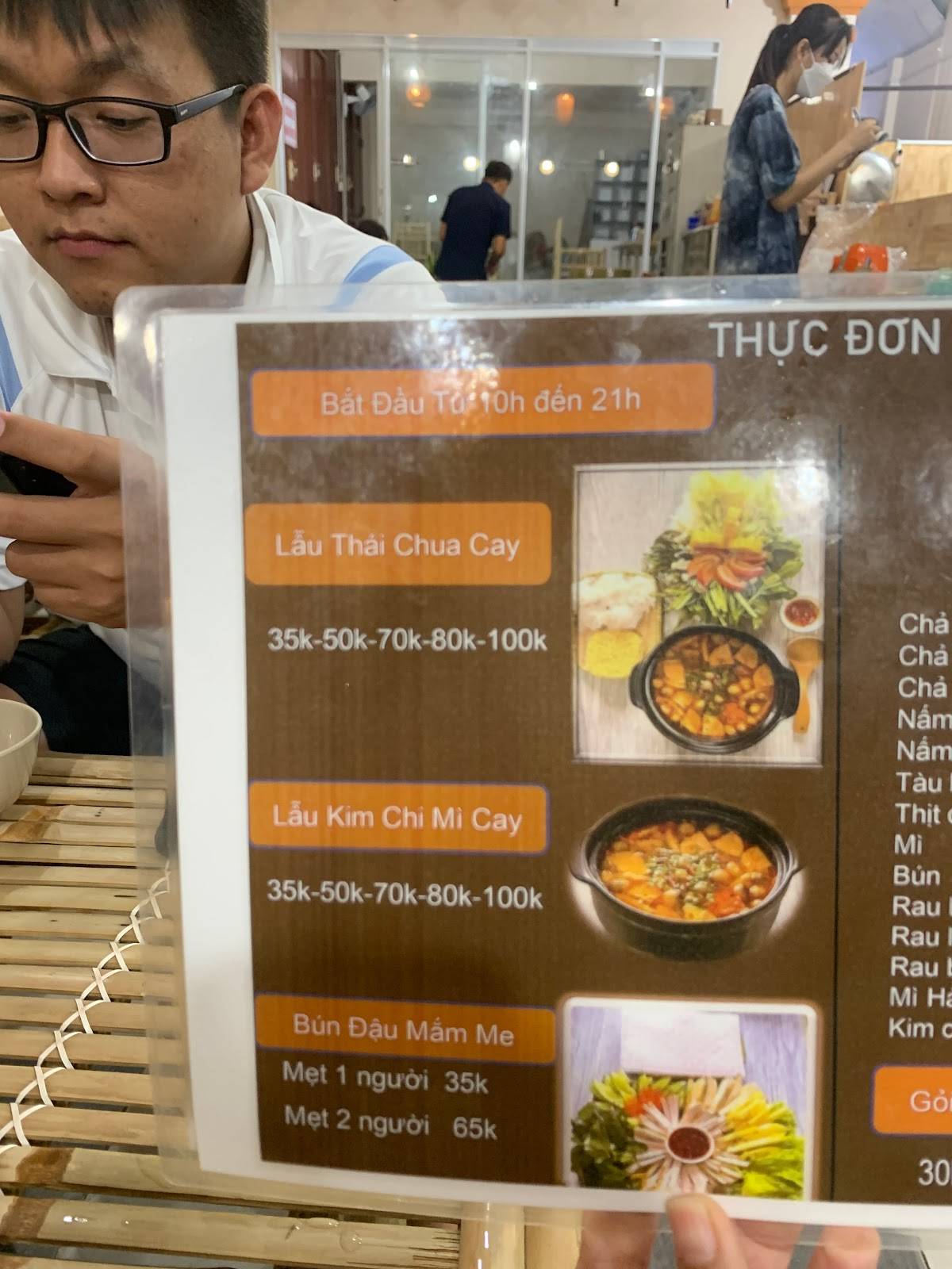 Menu at QUÁN CHAY TÂM NHẬT restaurant, Can Tho