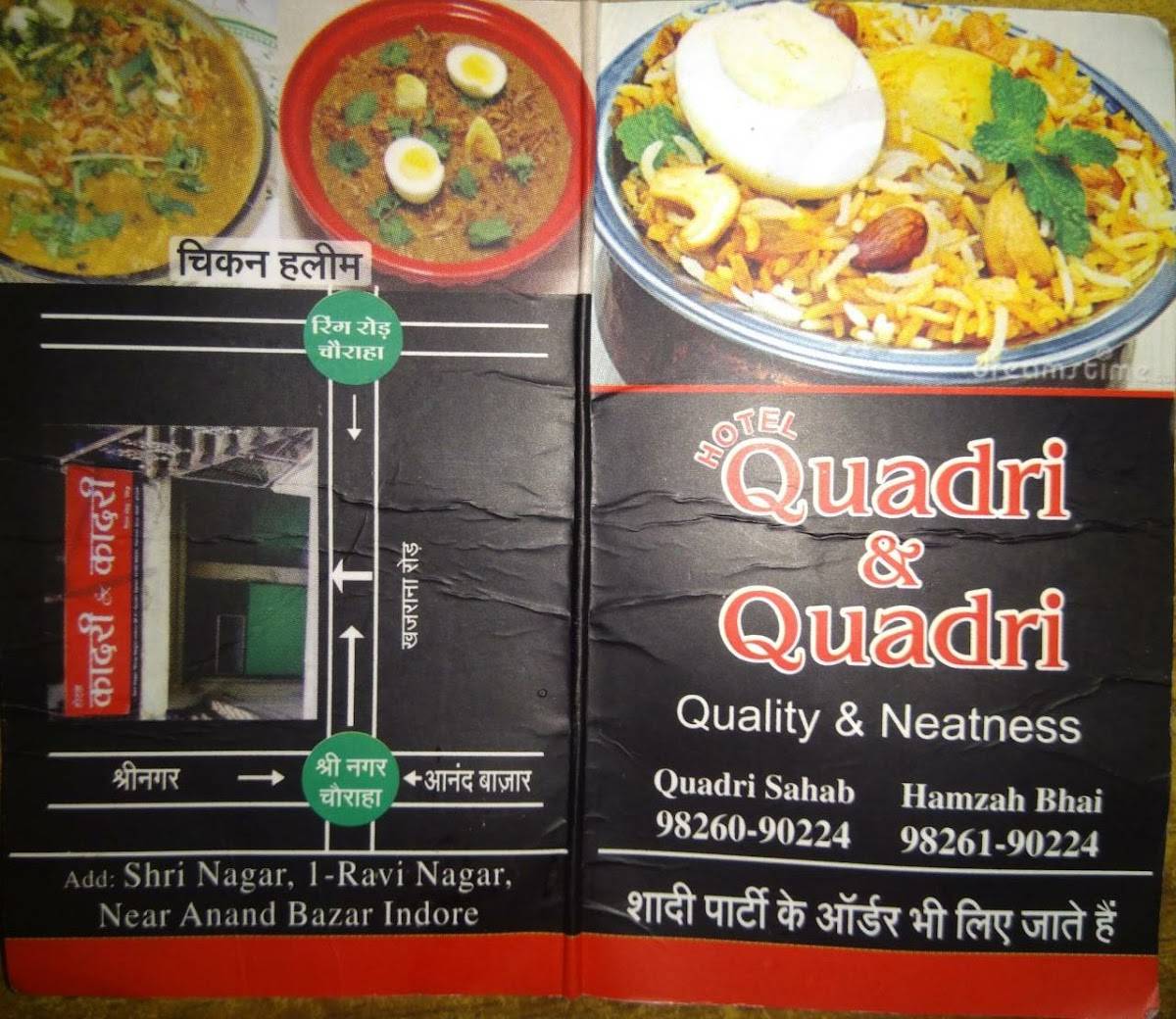 Menu at Quadri & Quadri, Indore