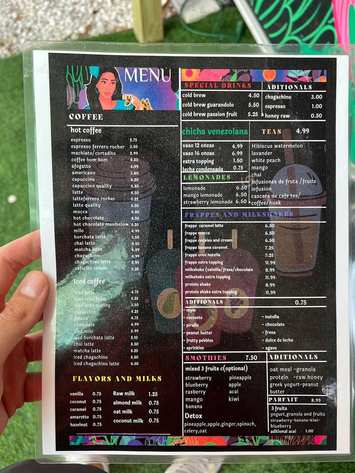 Carta del pub y bar Quality moment coffee, Southwest Ranches