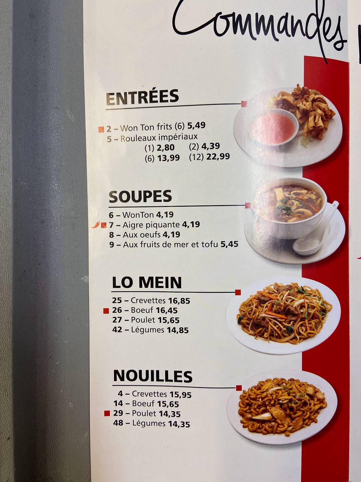 Carta del restaurante Lanterne Rouge, Quebec, Ch Ste-Foy