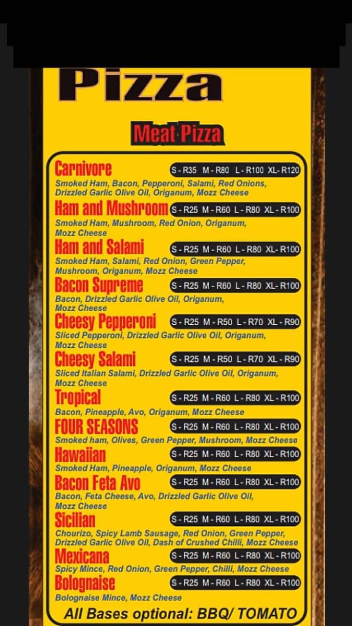 Menu at Capri Pizza Kitchen (est.2020) restaurant, Queensburgh