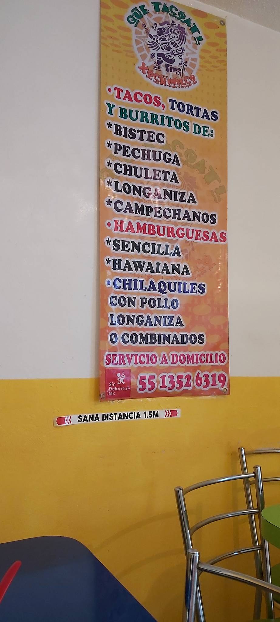 Carta del restaurante Que tacotes Xochimilco, Mexico