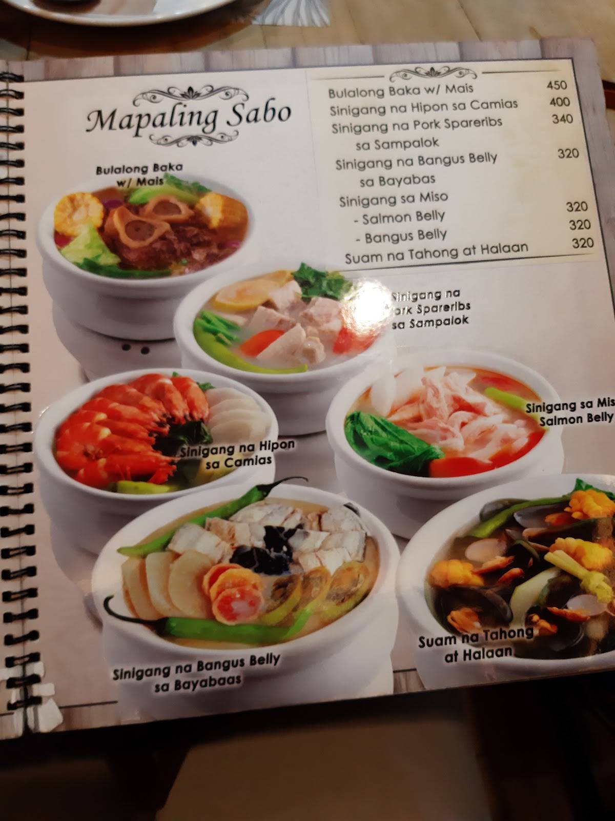 Menu at Mangan restaurant, Quezon City, Ortigas Ave