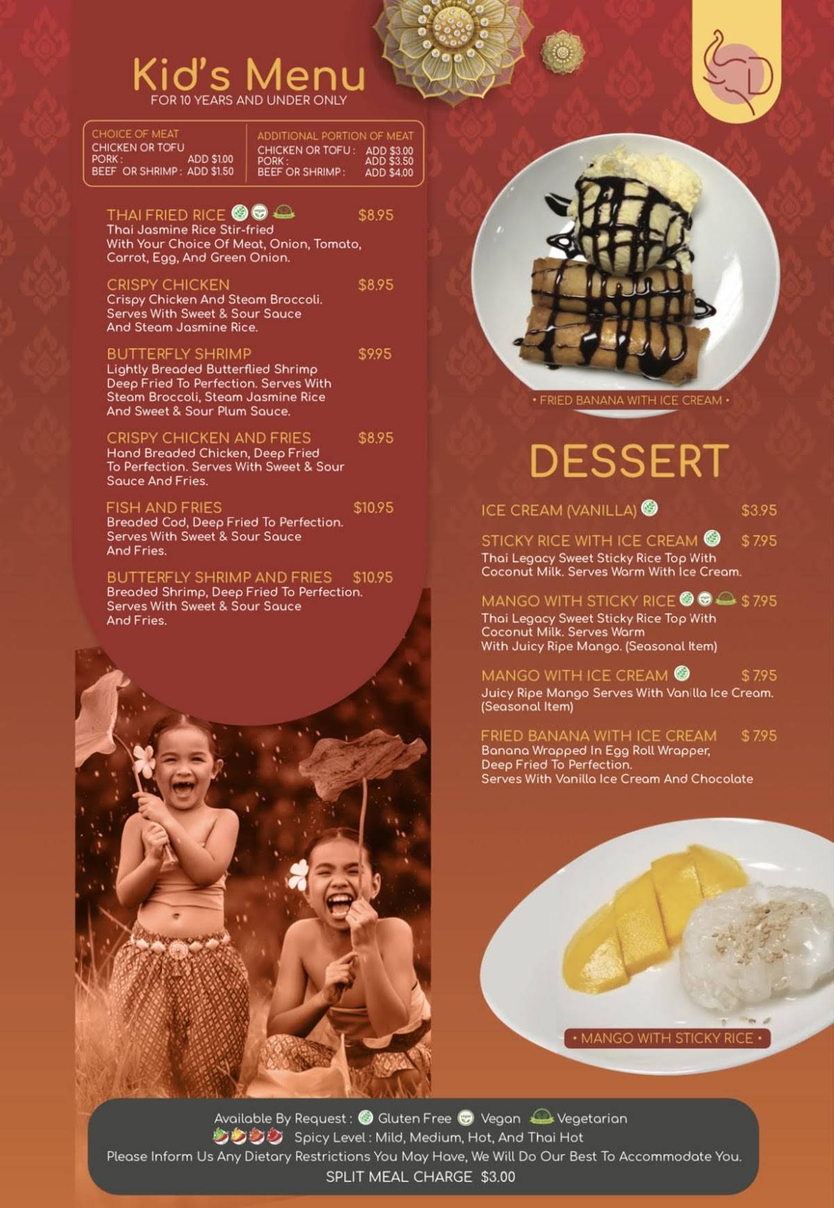 Menu at Thai D'Lish restaurant, Quincy