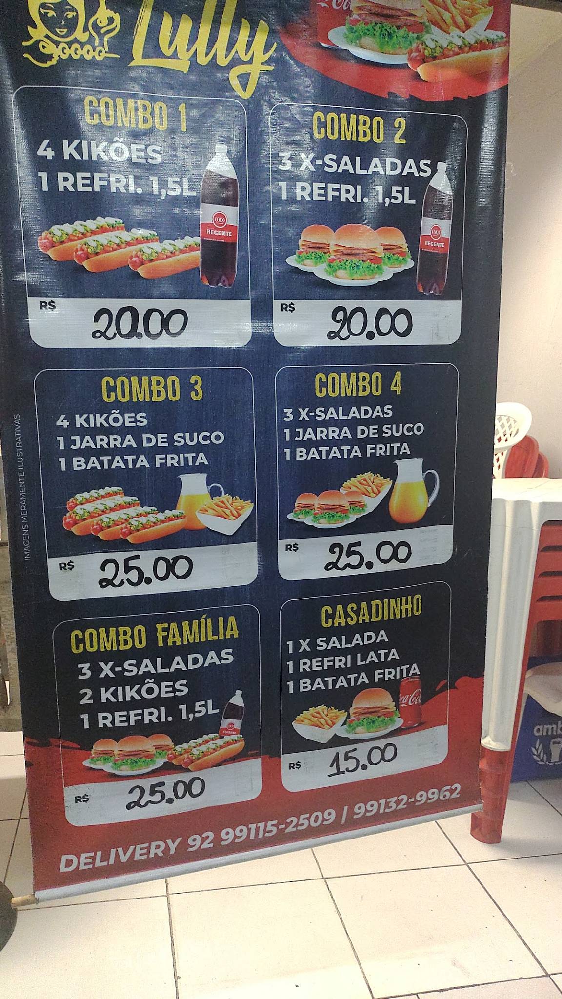 Menu em Quiosque da Lully pub & Bar, Manaus, R. Emílio Moreira
