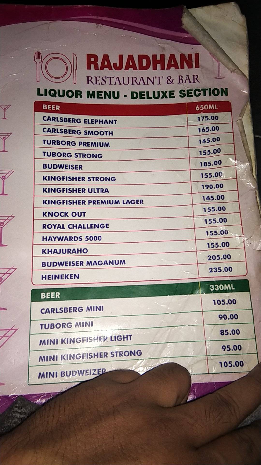 Menu at Rajdhani Restaurant & Bar, Hyderabad