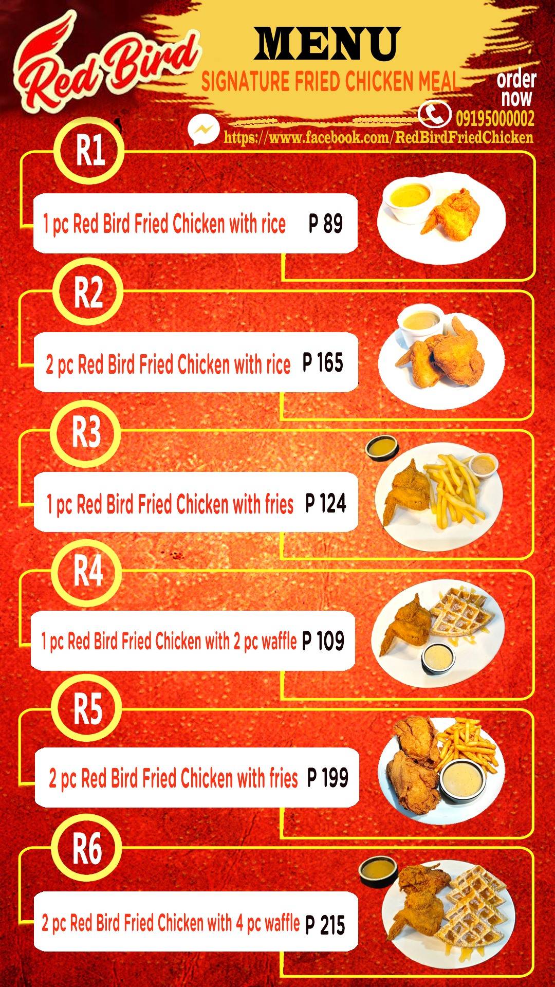 Menu at RED BIRD - Sanciangko St. corner Junquera St. restaurant, Cebu City