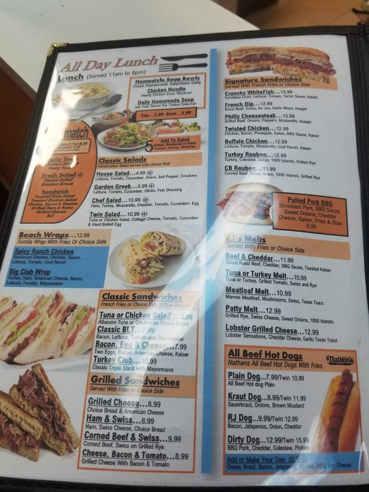 Menu at RJ's Family Restaurant, Micco, 937 Barefoot Blvd