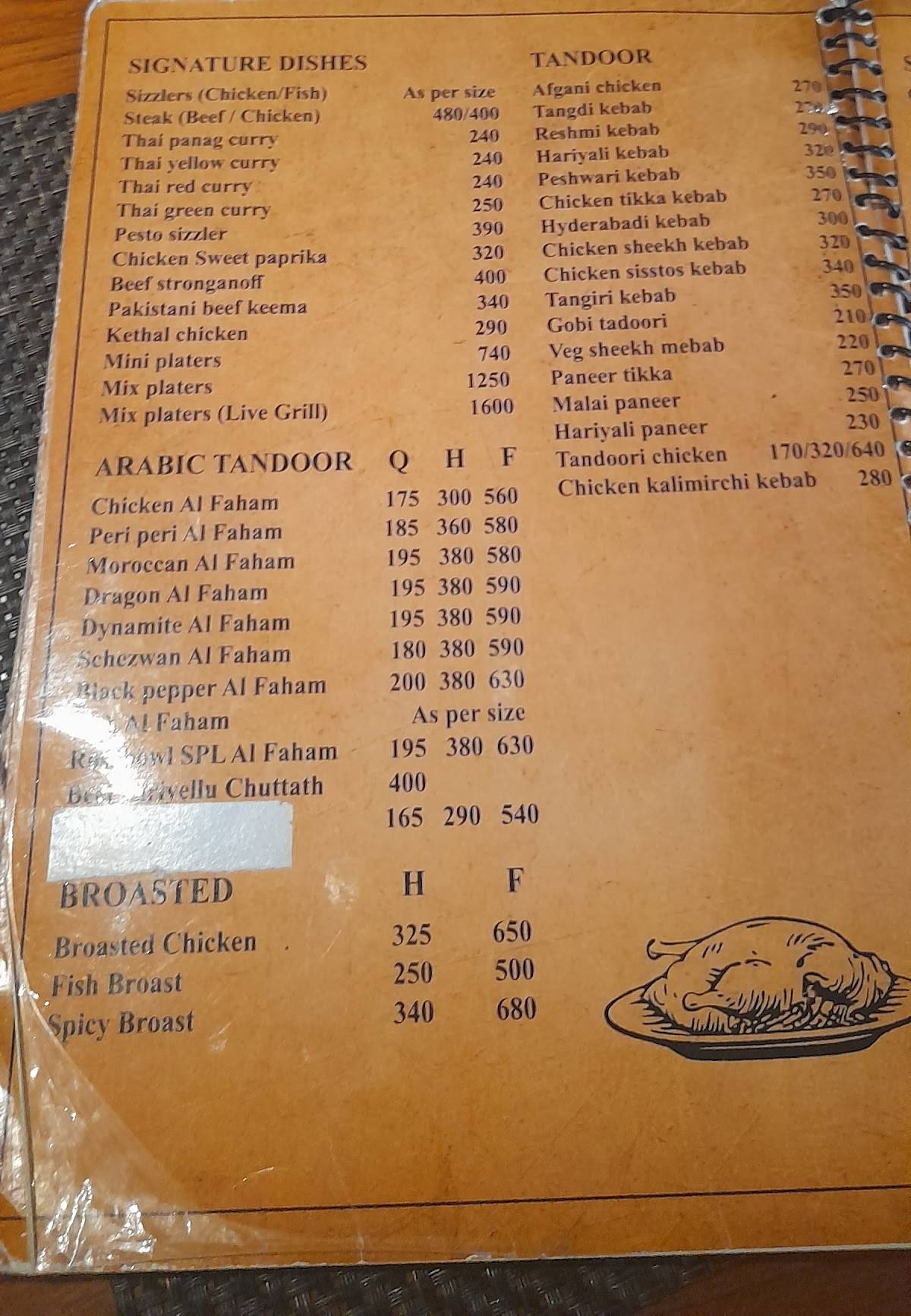 Menu at ROSEBOWL RESTAURANT ( SIGNATURE DISHES BY NAZCO ), Kottarakkara