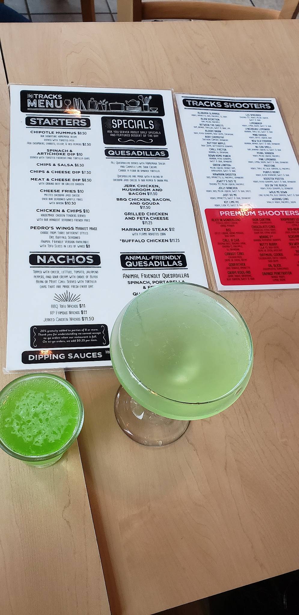 Menu at RP Tracks Restaurant & Bar, Memphis, Walker Ave