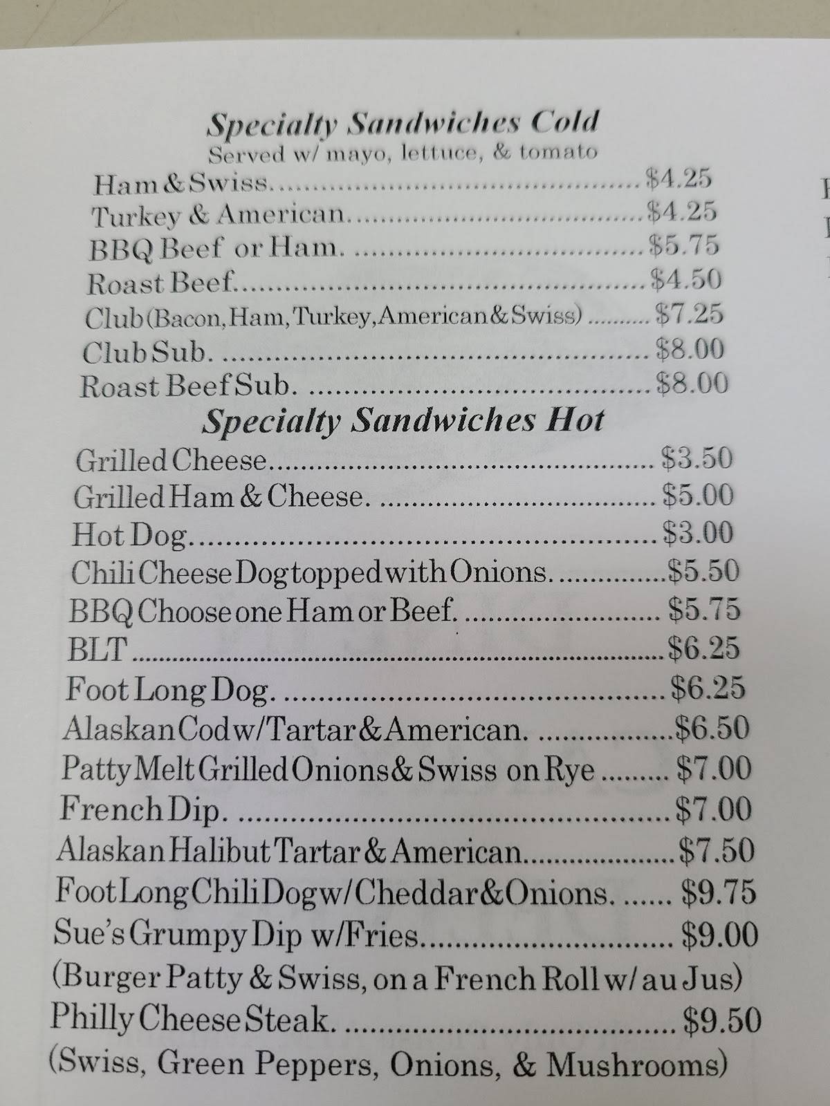 Menu at RW'S Hamburger House restaurant, Palmer, E Palmer-Wasilla Hwy