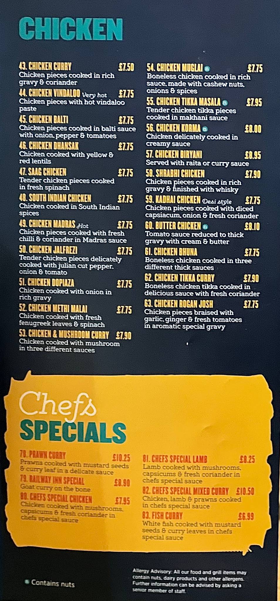 Menu at The Railway Inn pub & bar, West Bromwich, 96 Bromford Ln