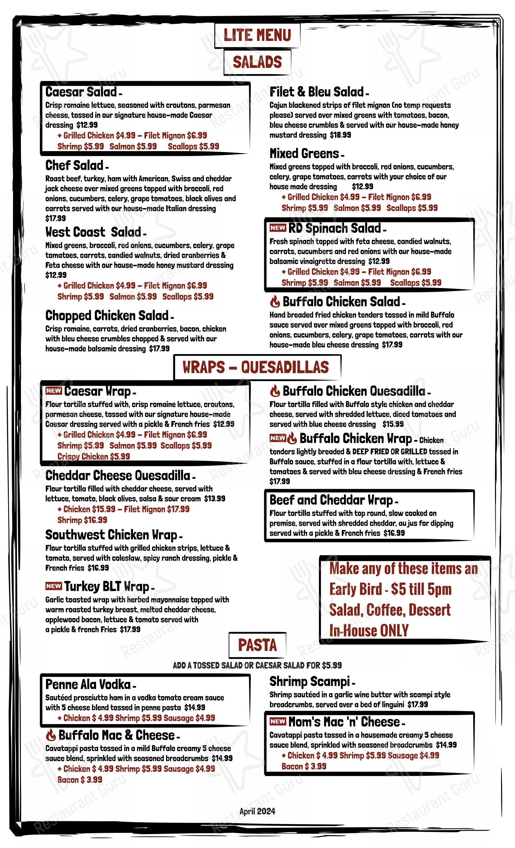 Menu at Raindancer Restaurant, Amsterdam, NY-30