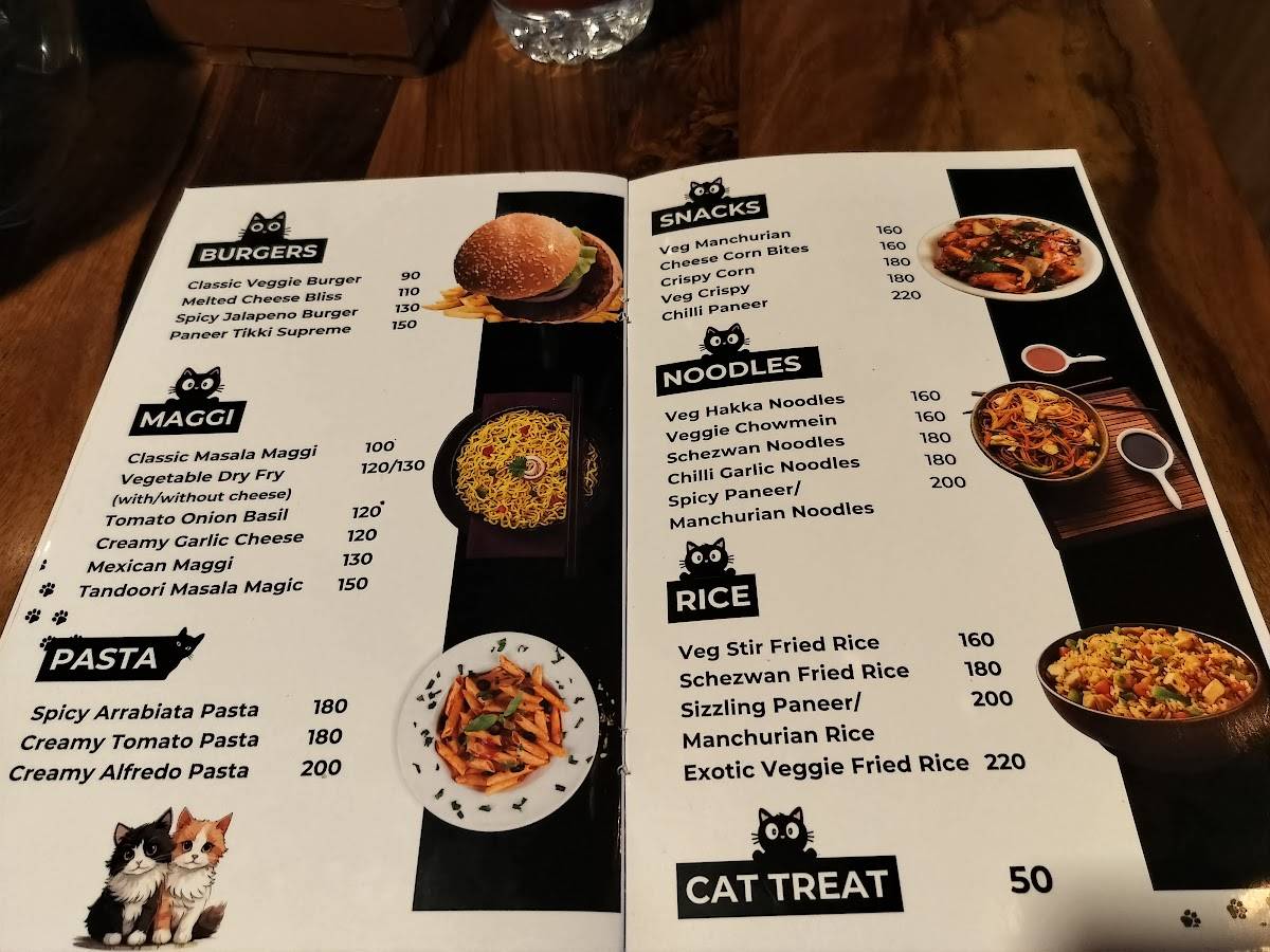 Menu at Meow the Cat Cafe, Raipur