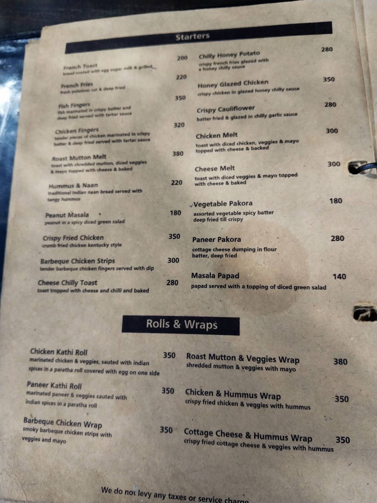 Menu at Raja Cafe Restaurant, Khajuraho