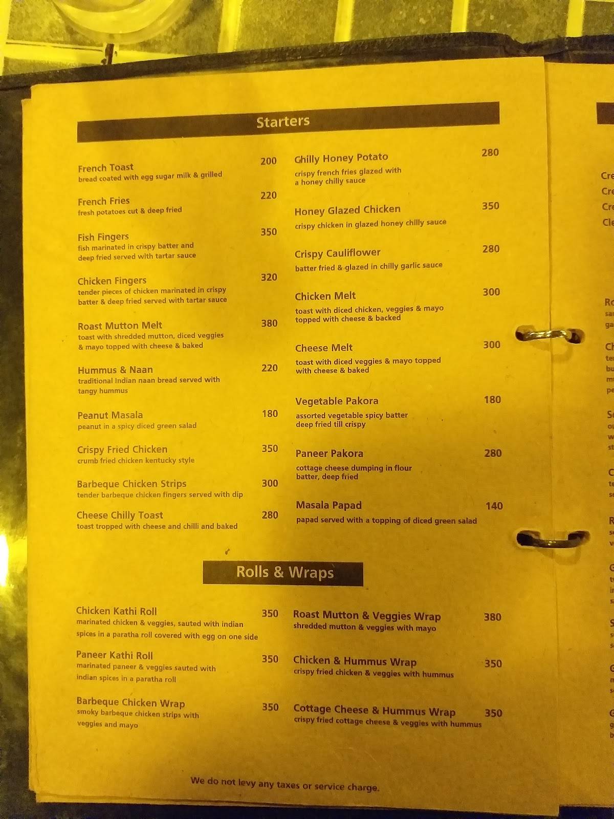 Menu at Raja Cafe Restaurant, Khajuraho