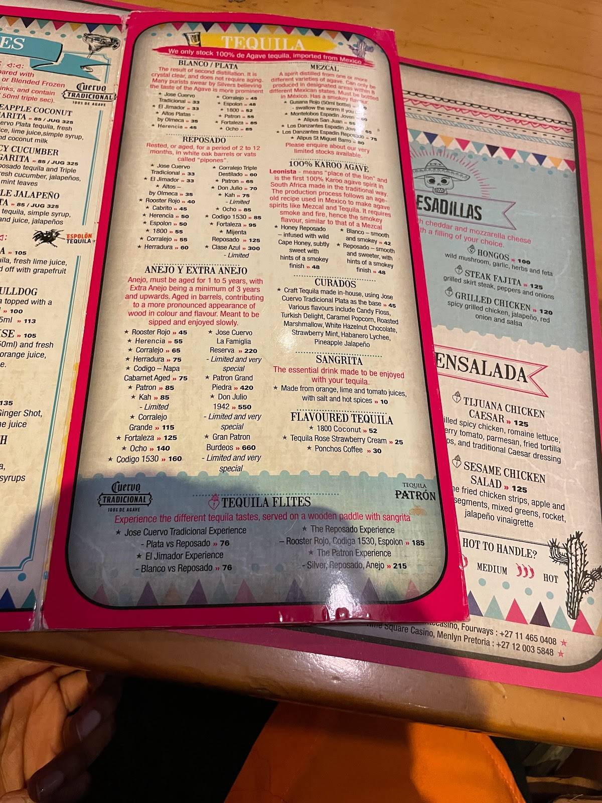 Menu at La Rosa Mexican Grille - Montecasino restaurant, Randburg