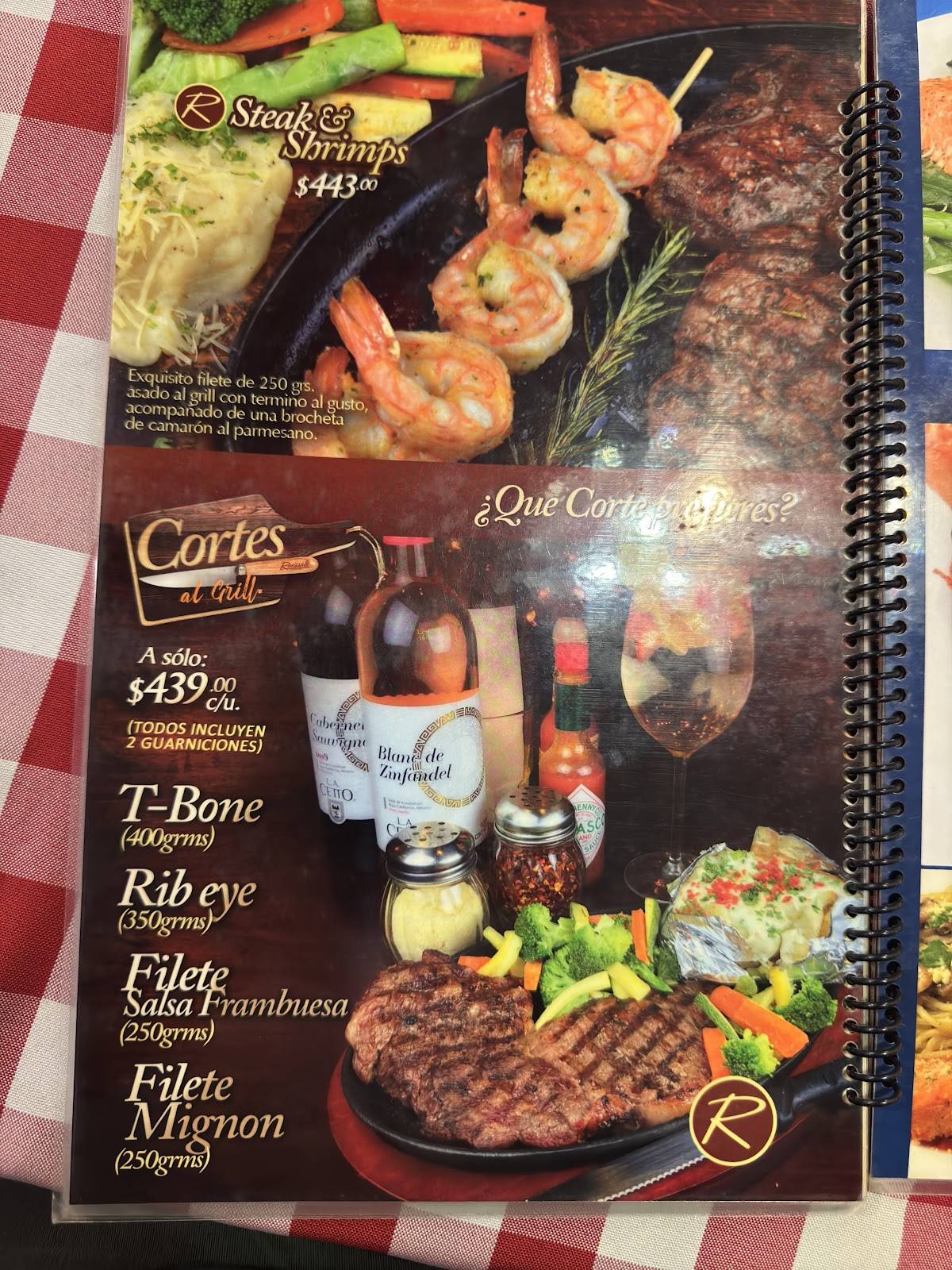 Menu at Ravizza Ristorante restaurant, Mexicali, Blvd. Benito Juárez 1400