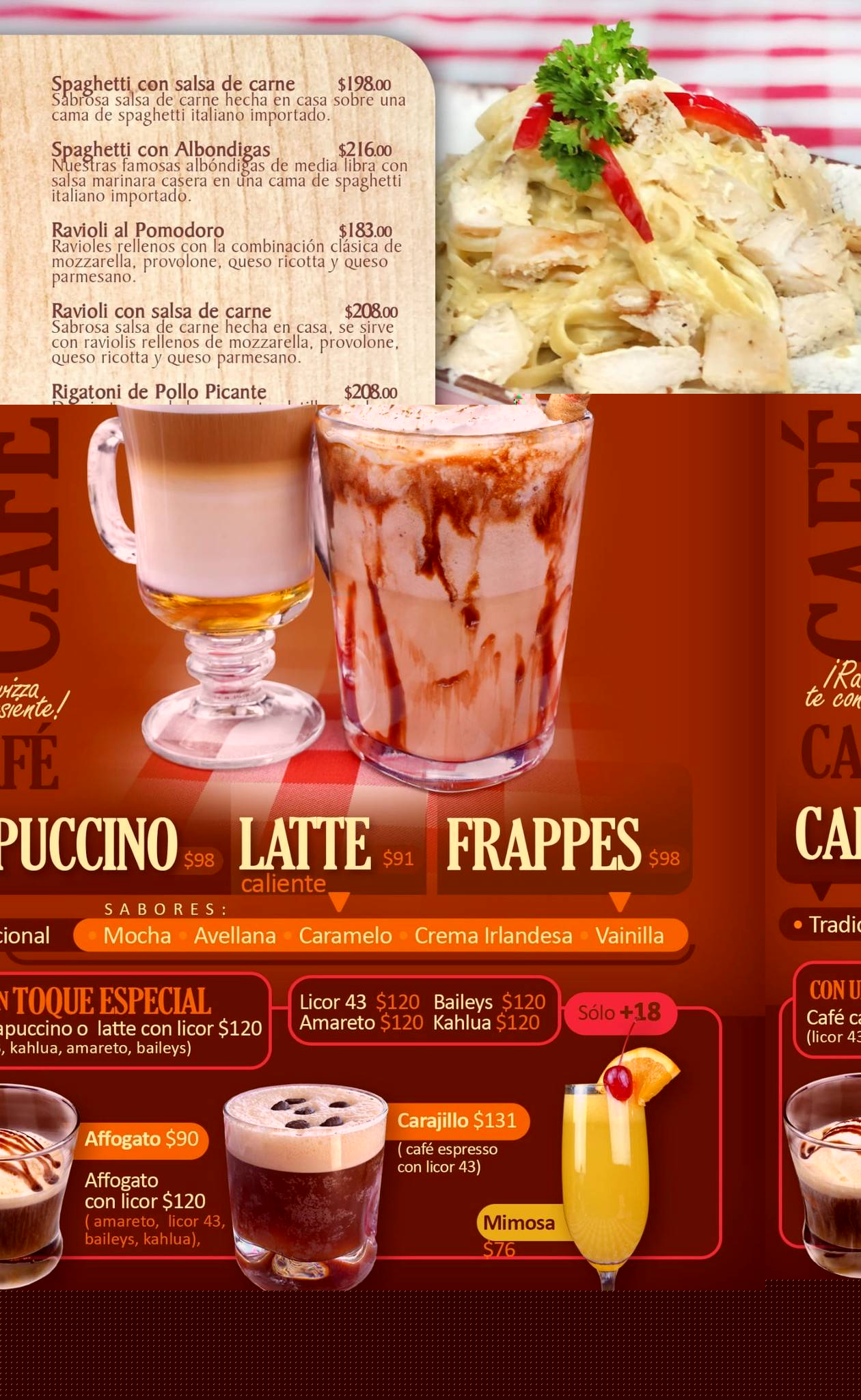 Carta del restaurante Ravizza Ristorante, Mexicali, Blvd. Benito Juárez ...